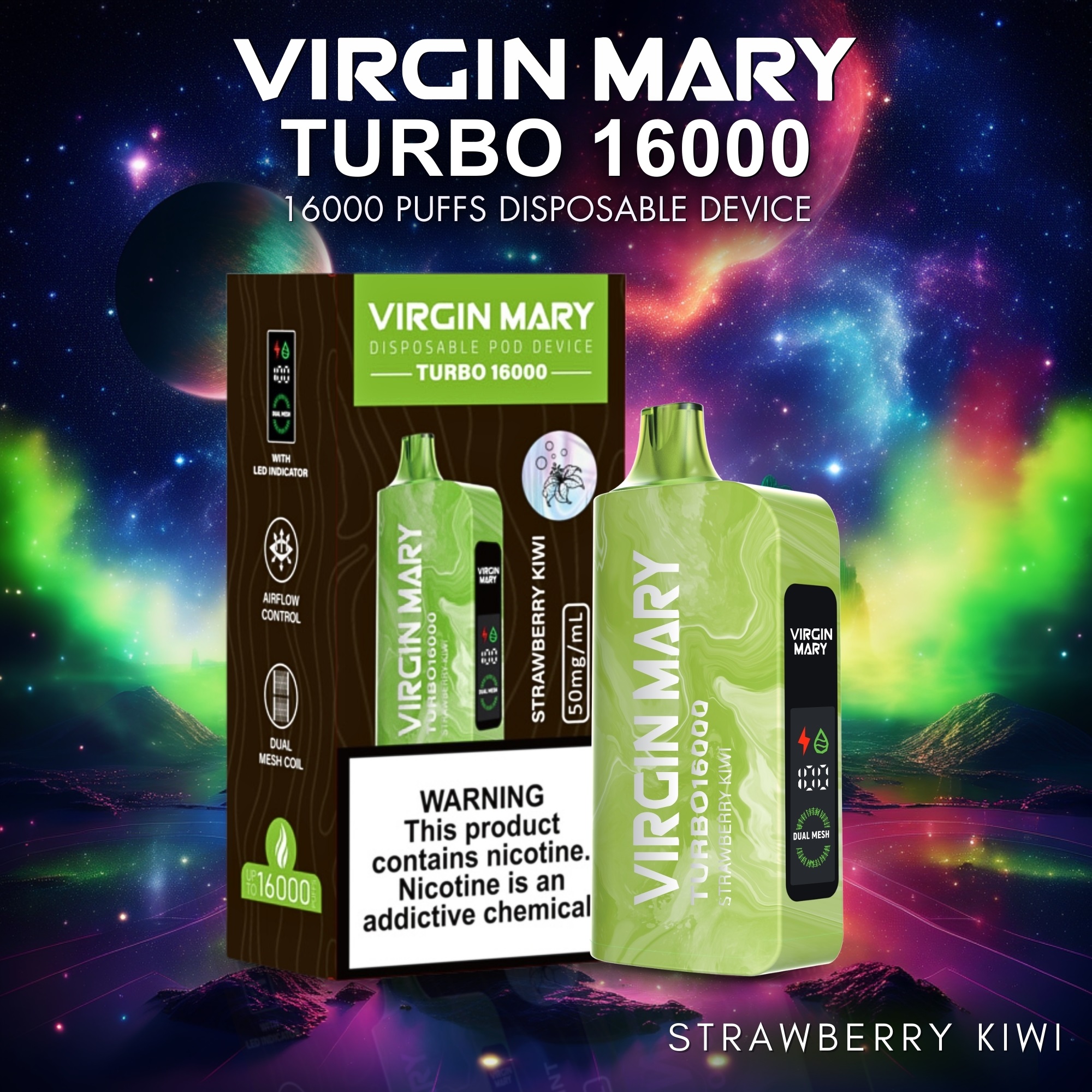 Strawberry Kiwi - Turbo 16000 - Virgin Mary